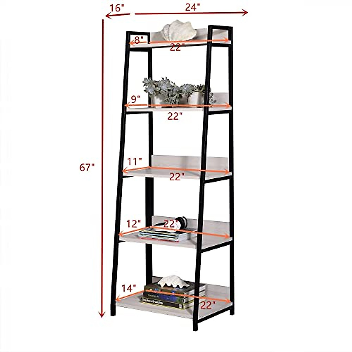 Acme Furniture Wendral Bookshelf, Natural & Black