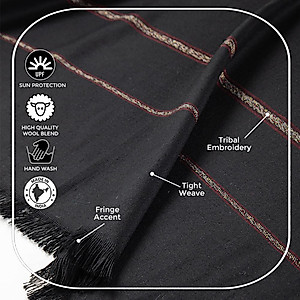 Om Shanti Crafts Meditation or Prayer Shawl or Plain Blanket, Wool Shawl/Wrap, Oversize Scarf. Unisex