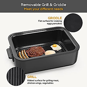 Geek Chef Air Fryer & Electric Indoor Grill Combo, Indoor Tabletop Grill & Griddle