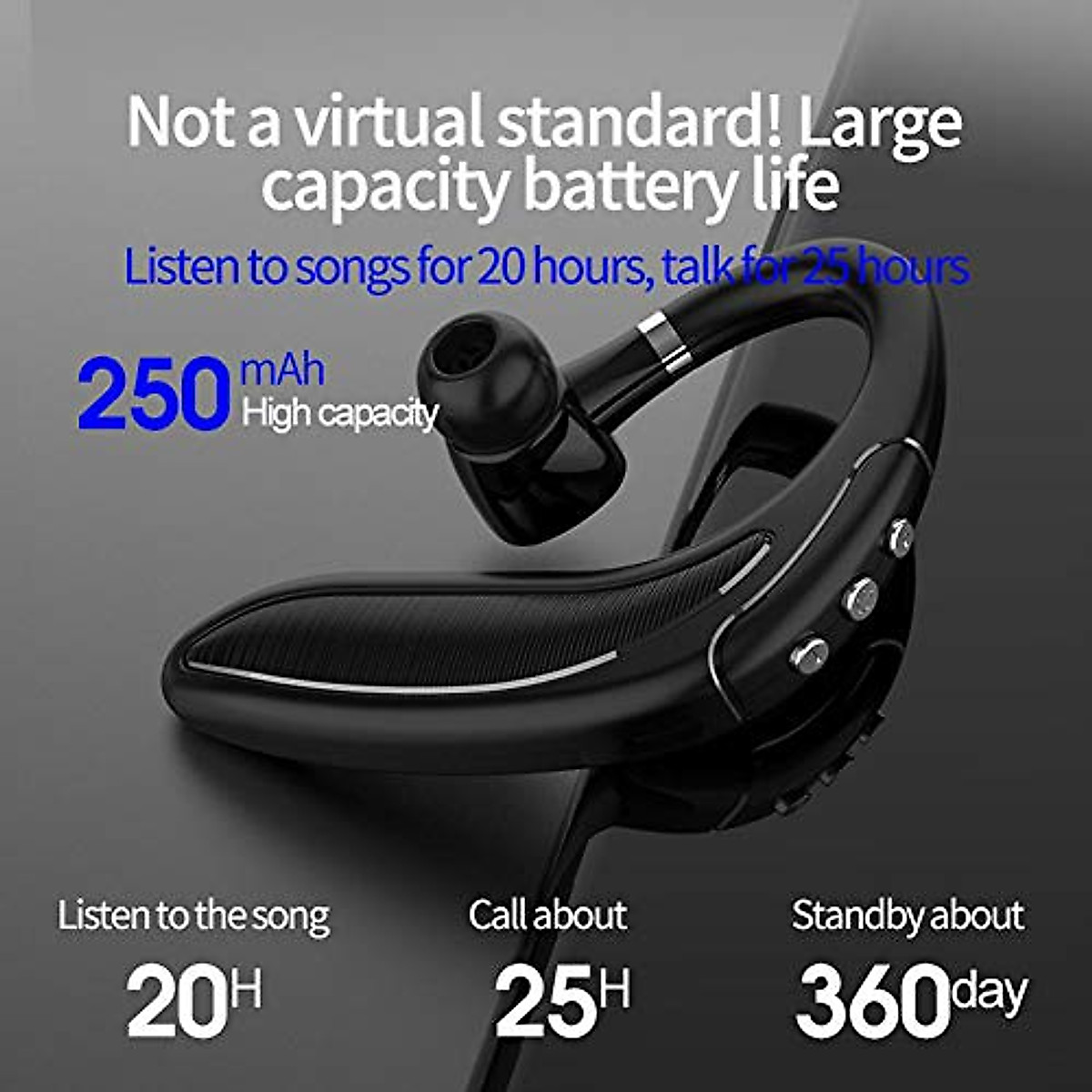 MOHALIKO Wireless Earbuds, Earbuds, Bluetooth 5.0 Headphones, Bluetooth V5 Wireless Hands-Free Unilateral Hanging Ear Headset with Microphone for Work, Home Office Black
