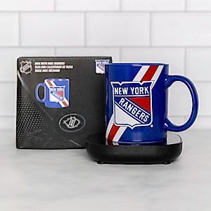 Uncanny New York Rangers Logo Mug Warmer with Mug Keeps Your Favorite Beverage Warm - Auto Shut On/Off