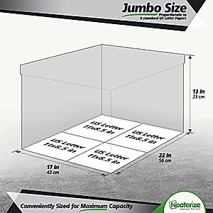 Extra Large Storage Bins With Lids (Set of 2) - Heavy-Duty Empty Fabric Storage Organizers with Removable Lids & Dual Handles. Great For Photos, Toy box, Linen Closet, Clothes (84 QT - Grey)