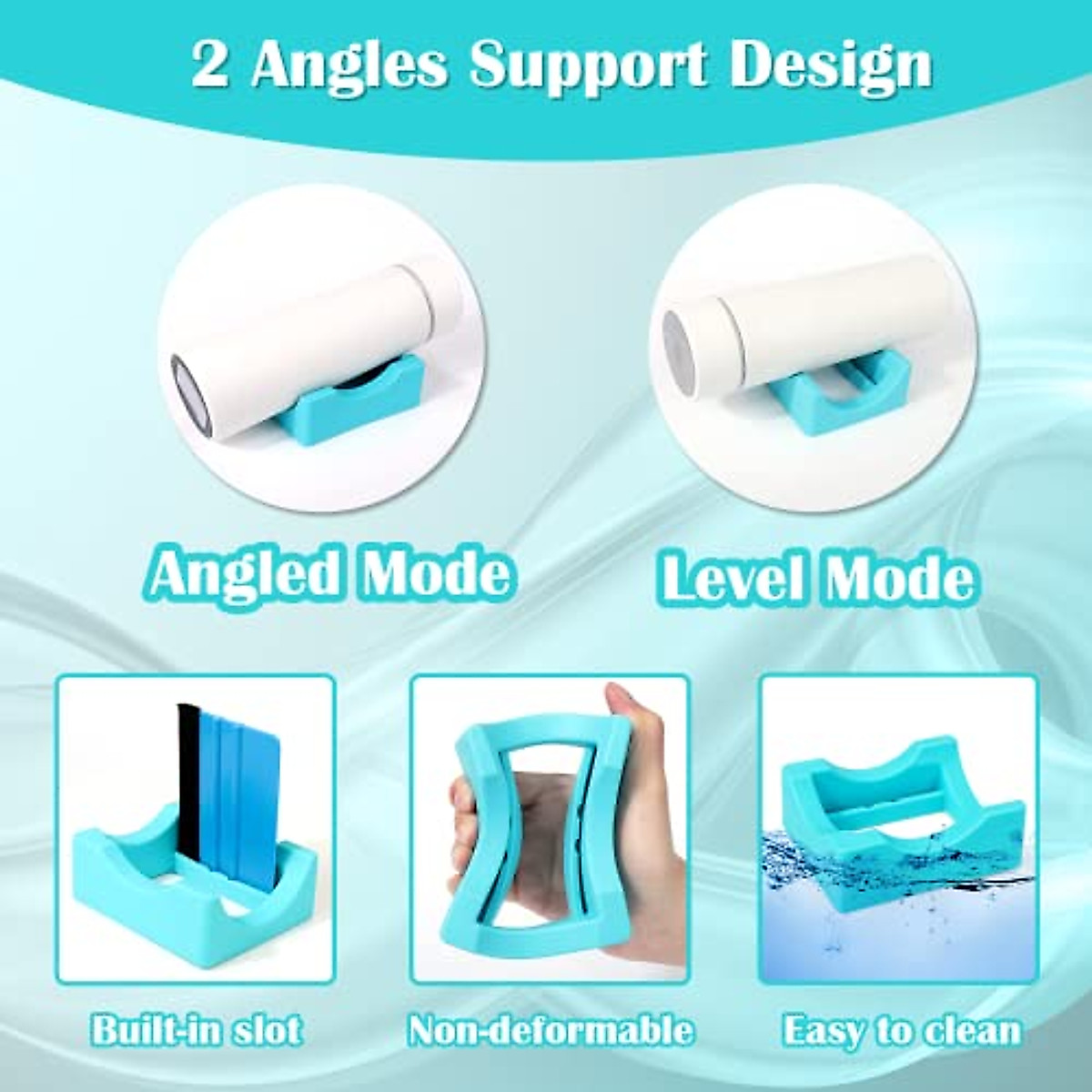 Mity rain Cup Cradle for Tumblers, Sturdy Tumbler Cradle with Felt Squeegee Use to Apply Vinly Decal - Keep Tumblers/Coffee Cups/Glass Cans in Place, Silicone Anti-Slip Tumbler Holder for Crafting