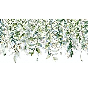 Amaonm 3D Removable Hanging Green Leaves Wall Decor Wall Decals Plants Leaf Wall Stickers Murals for Home Wall Background Kids Girsl Baby Bedroom Nursery Living Room Classroom Office (C11)