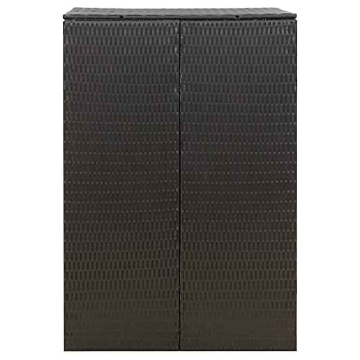 Gecheer Single Wheelie Bin Shed Black 27.6"x31.5"x46.1" Poly Rattan Outdoor Patio Garbage Can Recycling Dustbin Trash Cover Storage Shed Enclosure for Garden