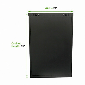 NavePoint 18U Deluxe IT Wallmount Cabinet Enclosure 19-Inch Server Network Rack with Locking Glass Door 16-Inches Deep Black with Shelves