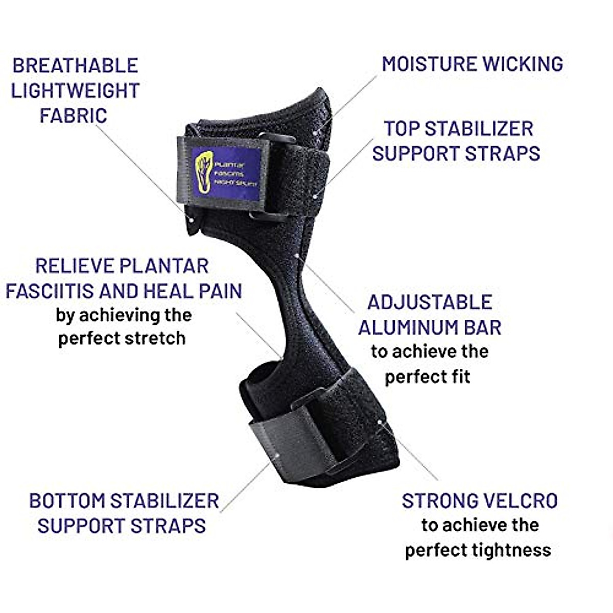 Everyday Medical Plantar Fasciitis Night Splint Brace for Plantar Fasciitis Pain Relief I Dorsal Foot Stretching Support for Achilles Tendonitis, Heel Pain, Plantar Fascia, Drop Foot -Men & Women