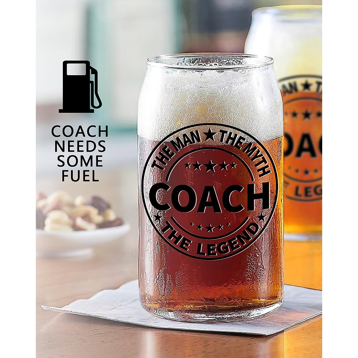 comfit Basketball Coach Gifts【Coach Beer Glass】 Best Coach Gift Set-Coach Thank you Gifts-Wrestling Soccer Volleyball Coach Gifts for Men