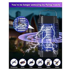 Bug Zapper for Outdoor and Indoor, Electric Mosquito Zapper Mosquito Trap Waterproof Fly Traps Mosquito Killer for Home, Backyard, Garden, Patio, Camping