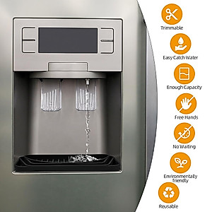 Aolso Refrigerator Drip Tray, Frige Water Drip Pan to Cuttable, Silicone Frige Water Drip Pan for Water Dispenser, Fridge, Refrigerator Accessories for Whirlpool, GE, Samsung(Black)