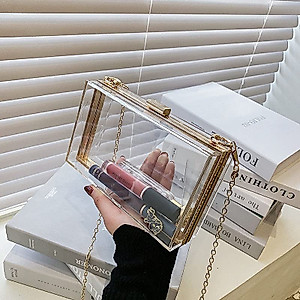 AWXZOM 2pack acrylic clutch purse, clear purse stadium approved, Crossbody Shoulder Evening Handbag, clear purse concert approved, clear box purse ita purse its bag