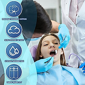 400 PCS Dental Gauze Rolls Cottons Pads, Nosebleed Kit Accessories #2 Medium 1.5" Mouth Gauze Nose Plugs for Dental Clinic, Household