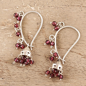 NOVICA Artisan Handmade Peridot Dangle Earrings Sterling Silver Fair Trade Jewelry Green India Flash Birthstone [1.3 in L x 0.4 in W x 0.2 in D] ' Mughal Adoration'