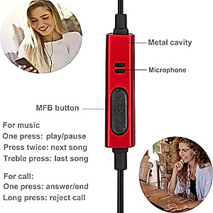 ZXQ A5 Wired Earbuds,in-Ear Headphone,Wired Earphones with Microphone, Ear Buds Wired Bass,Sweat Resistance for Workout Sport,Memory Foam,Noise Isolation,Tangle-Free Cord (Red)