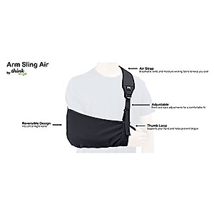Think Ergo Arm Sling Air: Breathable Medical Sling with Padding on Strap. For Broken & Fractured Bones, Shoulder & Rotator Cuff Support