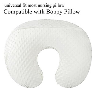 Minky Nursing Pillow Cover Set 2 Pack Nursing Pillow Slipcovers, Ultra Soft Compatible with Boppy Pillow,Standard Pillow for Baby Boy Girl White and Pink