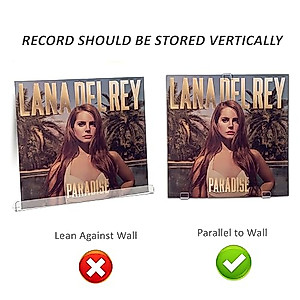 Antilope 6 Sets 18Pcs Vinyl Record Wall Mount Display Holder No Screws, Self Adhesive Clear Acrylic Vinyl Record Hangers Shelf for Album Covers Display and Home Wall Decoration -Single LP