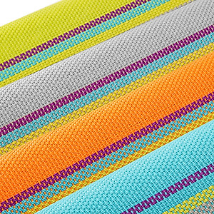 SHACOS Placemats Set of 4 Colorful Woven Vinyl Place Mats for Dining Table Reversible PVC Heat Resistant Table Mats (4, Multicolor)
