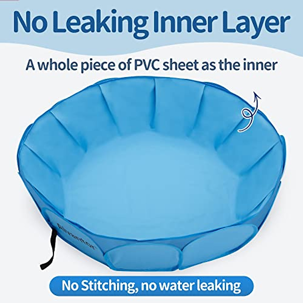 Alvantor Pet Swimming Pool Dog Bathing Tub Kiddie Pools Cat Puppy Shower Spa Foldable Portable Indoor Outdoor Pond Ball Pit 42" x12" Patent Pending