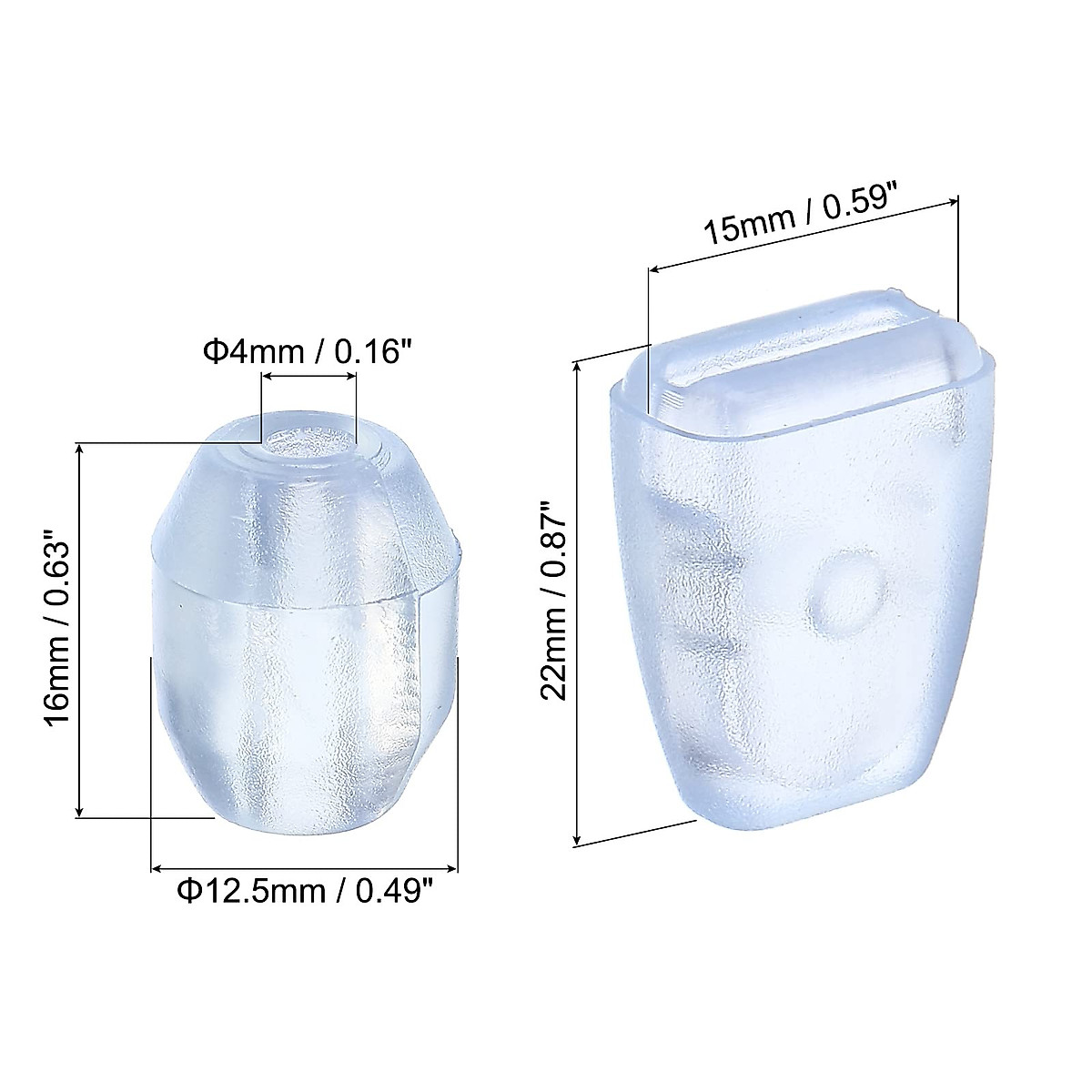 PATIKIL Kitchen Sink Rack Feet, 1Set/20Pcs Plastic Sink Protector Feet with 20Pcs 4mm ID x 12.5mm OD Bumper Cover for Sink Rack Grid, Clear