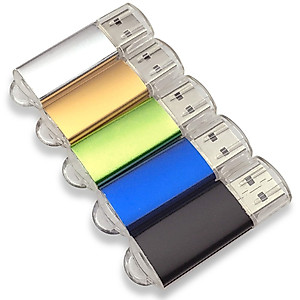 Ebamaz USB Flash Drives 2.0 Metal Key Pack of 5 Colors (512MB,Not GB,Smaller Than 1GB,Blank)