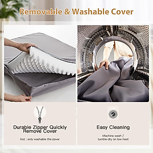 BFPETHOME Outdoor Dog Beds for Large Dogs, Waterproof Dog Bed for Medium, Large, Extra Large Dogs, Orthopedic Dog Bed with Removable Washable Cover, Egg Crate Foam Pet Bed Mat. (42 x 30 in, Grey)