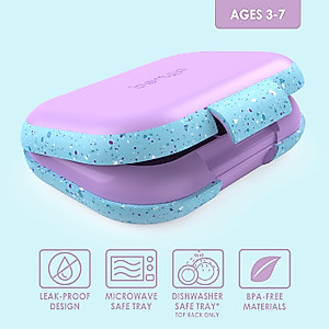 Bentgo Kids Chill Leak-Proof Lunch Box - Included Reusable Ice Pack Keeps Food Cold; 4-Compt. Bento Box; Microwave/Dishwasher Safe; 2 Year Manufacturer's Warranty (Confetti Edition - Vivid Orchid)