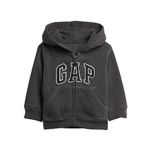 GAP baby boys Logo Zip Hoodie Sweatshirt, Charcoal Grey B65, 4T US