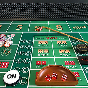 Yuanhe Craps Table Top Set - Diamond Pyramid Rubber Bumper Felt Wall,48"x11" Black Backboard,Great for Casinos Crap Dice Games and Poker Nights