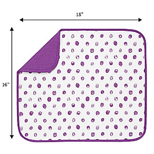 S&T INC. Absorbent, Reversible Microfiber Dish Drying Mat for Kitchen, 16 Inch x 18 Inch, Paint Dots