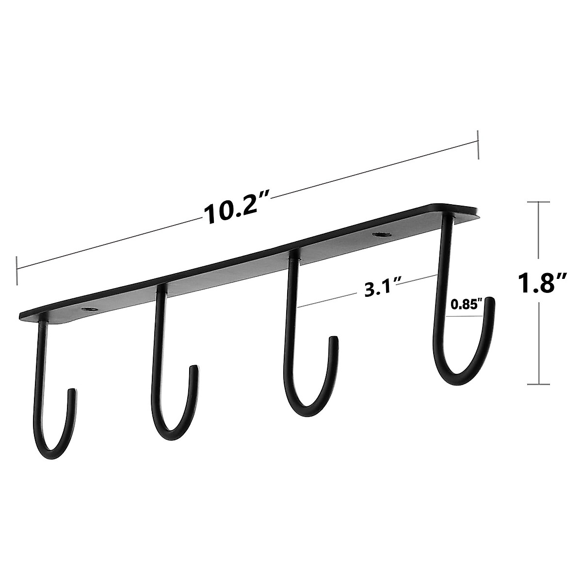 Mkono Under Cabinet Mug Hanger Set of 3 Metal Mug Hooks Coffee Cup Holder with 12 Hooks Simple Coffee Mug Organizer for Cabinet Shelf Modern Mug Storage Display Rack for Kitchen Coffee Bar, Black