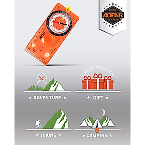 AOFAR Orienteering Compass AF-5C for Hiking, Boy Scout Compass for Kids - Professional Field Compass for Map Reading,Navigation and Survival Lightweight - Mini Camping Compass