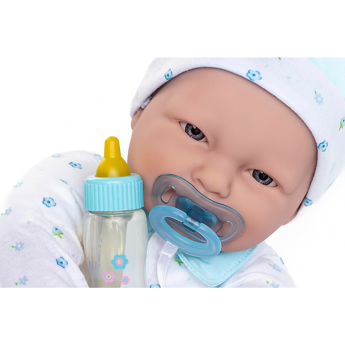 Caucasian 20-inch Large Soft Body Baby Doll | JC Toys - La Baby | Washable |Removable Blue Outfit w/ Hat and Pacifier| For Children 2 Years +