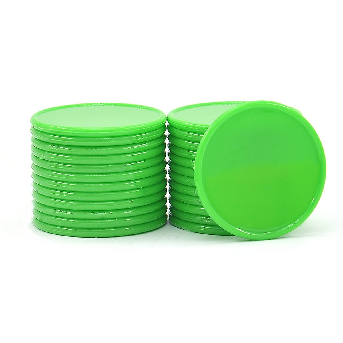 Qierlean 100 Pieces Counters Counting Chips Plastic Markers Multi Colors for Bingo Chips Game Tokens (Red)