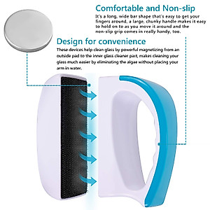 NEPTONION Magnetic Aquarium Fish Tank Glass Algae scrapers Glass Cleaner Scrubber Clean Brush [Floating,Scratch-Free,Non-Slip,magnetizing] S