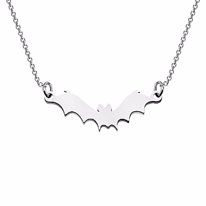 KUIYAI Tiny Bat Charm Necklace Bat Pendant Necklace Vampire Jewelry Halloween Necklace Best Friends Gift (Bat Necklace)