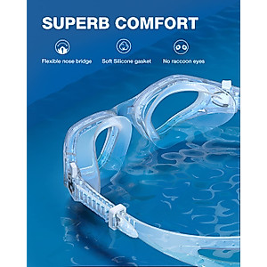 ZIONOR Swim Goggles, G1 SE Swimming Goggles Anti-fog for Adult Men Women