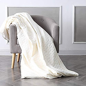 BlanQuil Premium Weighted Blanket Special Edition with Washable & Removable Diamond Pattern Duvet (Pearl, 20lb)