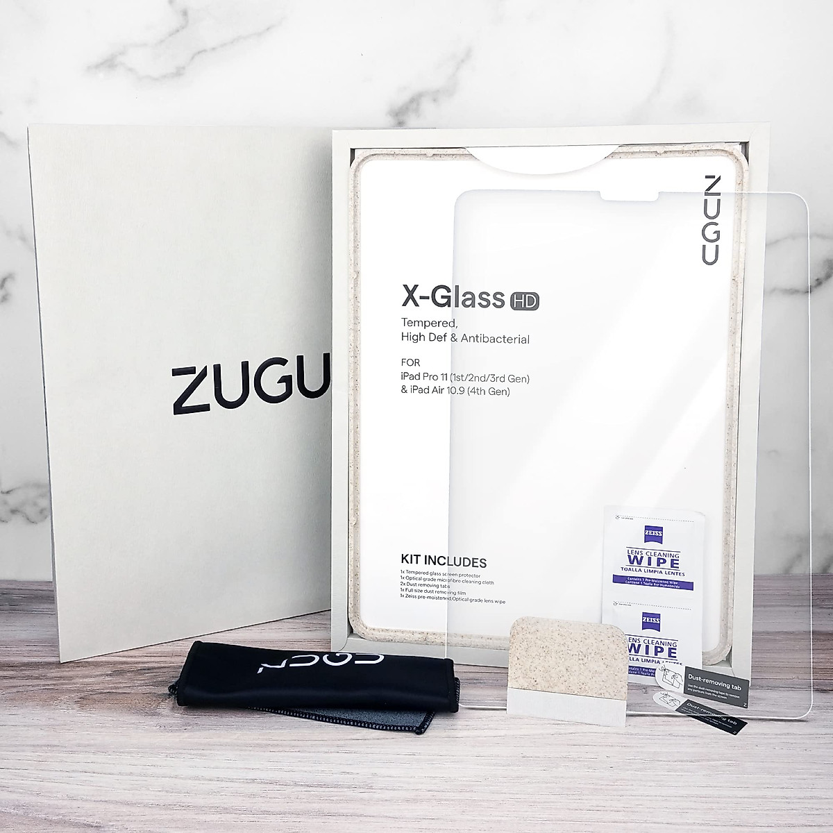 ZUGU CASE Screen Protector for iPad Pro 11 1st / 2nd / 3rd / 4th Generation & iPad Air 4 - Tempered Glass Scratch-Resistant Film - Fingerprint & Smudge-Resistant Protector