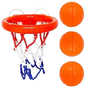 Kid Bath Toys Bathtub Basketball Hoop and 3 Balls Set by 4U2BUY – Strong Suction Cup Bath Toys for Kids – Bathroom Ball Shooting Game for Kids