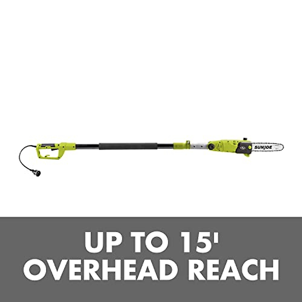 Sun Joe SWJ803E 10 inch 8.0 Amp Electric Multi-Angle Pole Chain Saw, Green