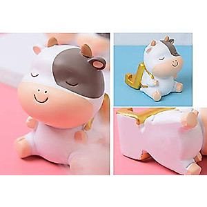 Cute Cartoon Phone Holder Stand Desk Animal Cow Cellphone Stand Mount Home Office Decoration Gift for Girls Kids Women