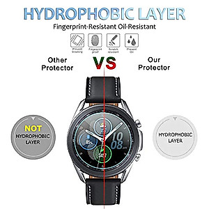 Suoman 4-Pack for Samsung Galaxy Watch 3 45mm Screen Protector, Tempered Glass Screen Protector for Galaxy Watch 3 45mm (2020)[Anti-Scratch] [2.5D 9H Hardness]