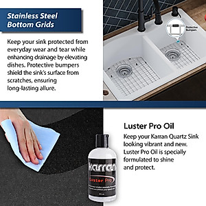 Karran QT-610 Drop-In Quartz Composite 33 in. 1-Hole 60/40 Double Bowl Kitchen Sink Kit in White