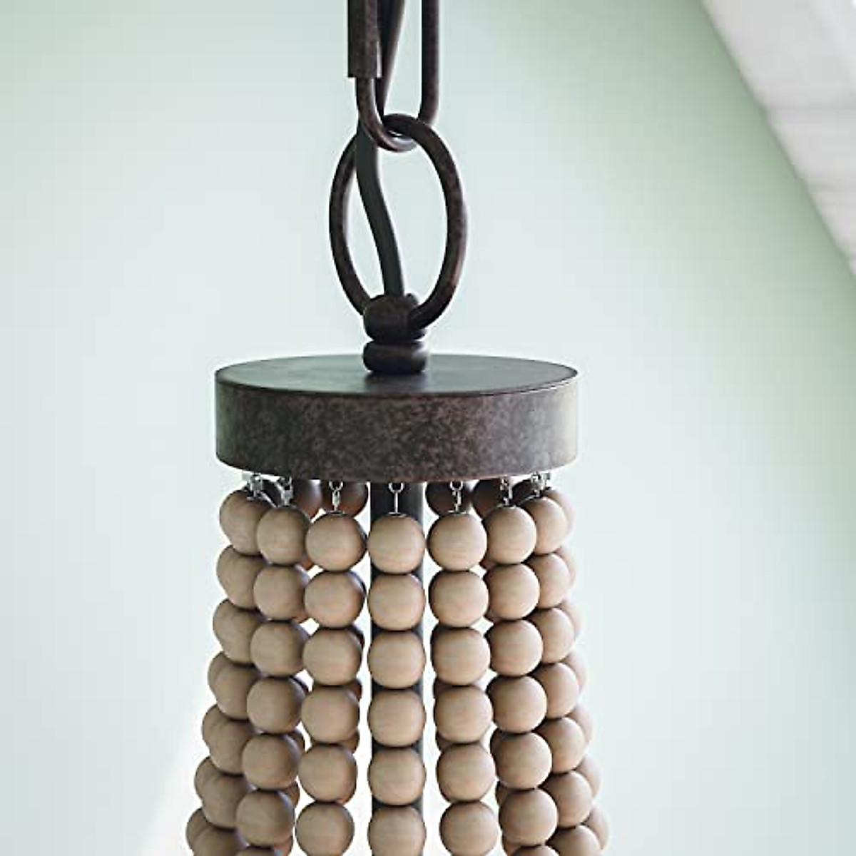 Kenroy Home Regas 3 Lt Wood Bead Chandeliers, Medium, Golden Bronze