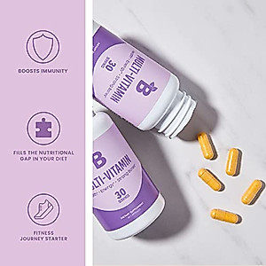 Bloom Nutrition Daily Multivitamin for Women | 18 Essential Nutrients: Vitamin A, B1, B2, B3, B6, B12, C, D, E, K, Folate, Iron, Magnesium, Zinc & More | 60 Capsules