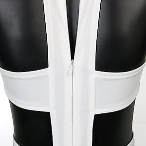 LOADREAM Fifth Element Cosplay Leeloo Costume Sexy Lingerie Set Women Futuristic White Strappy Harness Party Bodysuit (Leeloo Costume Set, L)