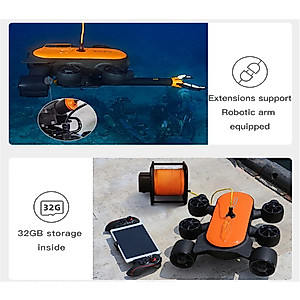 Geneinno T1 Underwater Drone Camera 4K UHD ROV, for Real-Time Viewing, Streaming & Recording, Underwater Inspection and Exploration, Yachting, Education (492FT Tether) (150m)