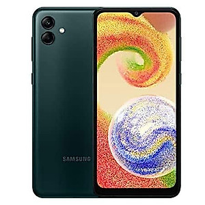SAMSUNG Galaxy A04 4G LTE (128GB + 4GB) Unlocked Global Worldwide (Only T-Mobile/Mint/Tello Metro USA Market) 6.5" 50MP Dual Camera + (w/Fast Car Charger) (Green)