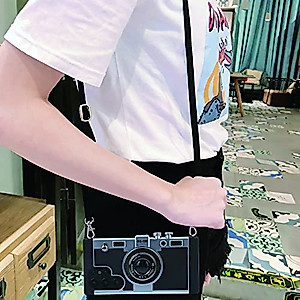 Awsaccy Emily in Paris Phone Case for Samsung Galaxy S22 Ultra 5G 6.8 Inch Camera Case Vintage Cover Cute 3D Cool Unique Design Silicone Case with Removable Neck Strap Lanyard for Girls Women Black